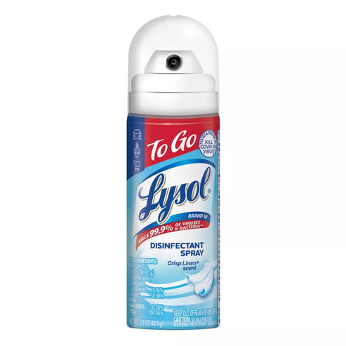 Lysol Disinfectant Spray To Go 1.5 oz – Crisp Linen | Wholesale Case ...