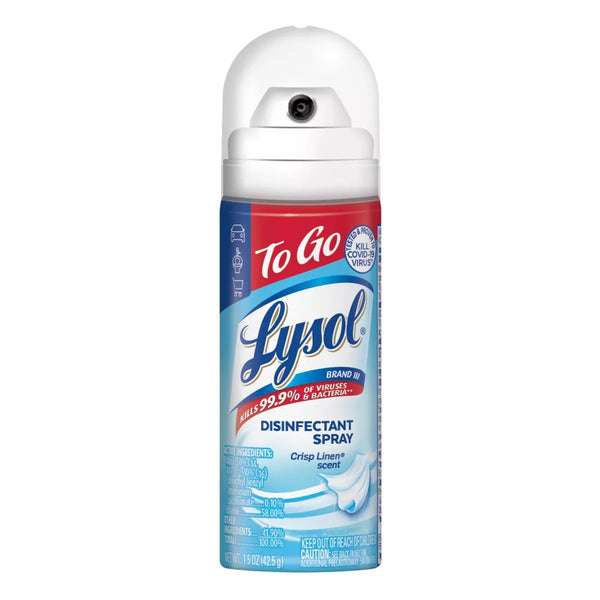 Lysol Disinfectant Spray To Go 1.5 oz – Crisp Linen | Wholesale Case ...